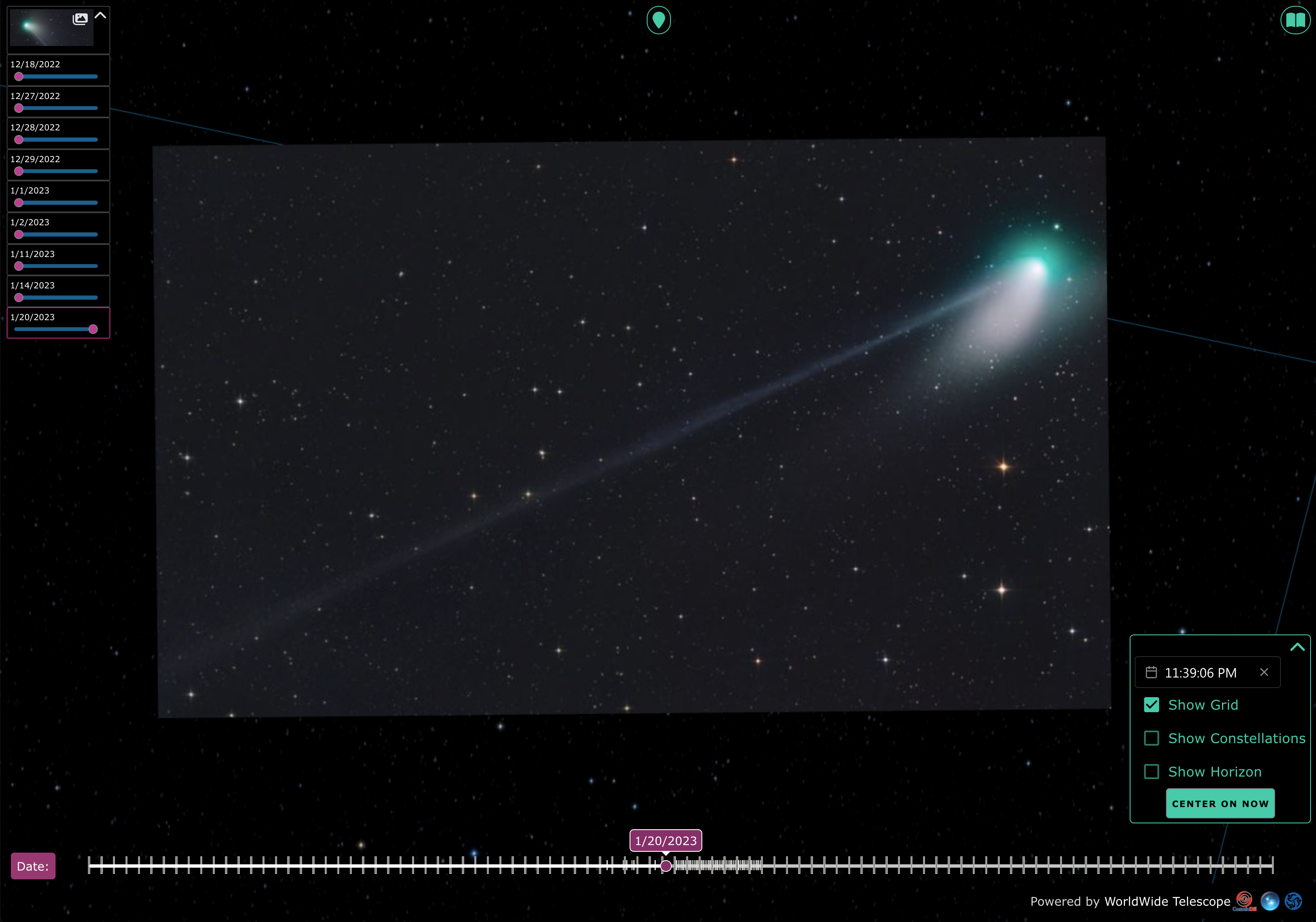 See the Green Comet's path across your virtual sky