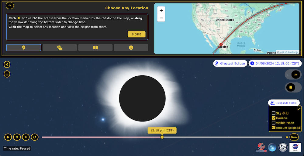 Cosmic Data Stories: Solar Eclipse 2024